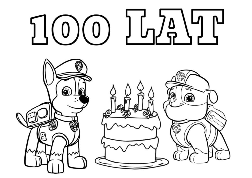 Online coloring book: Chase and Rubble are celebrating their birthday ...