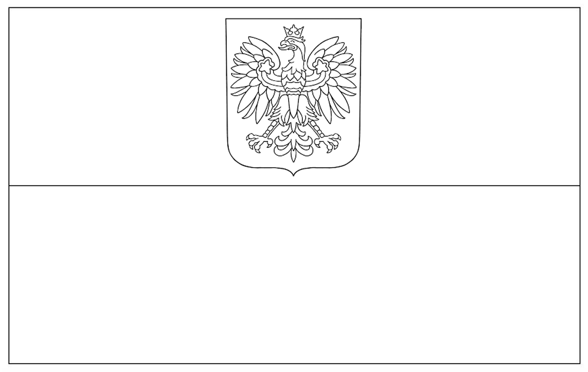 Online coloring book: The flag of Poland with the emblem of the ...