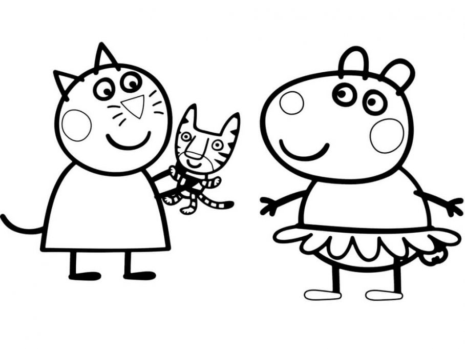 Online coloring book: Candy the cat and Suzy the sheep coloring page ...