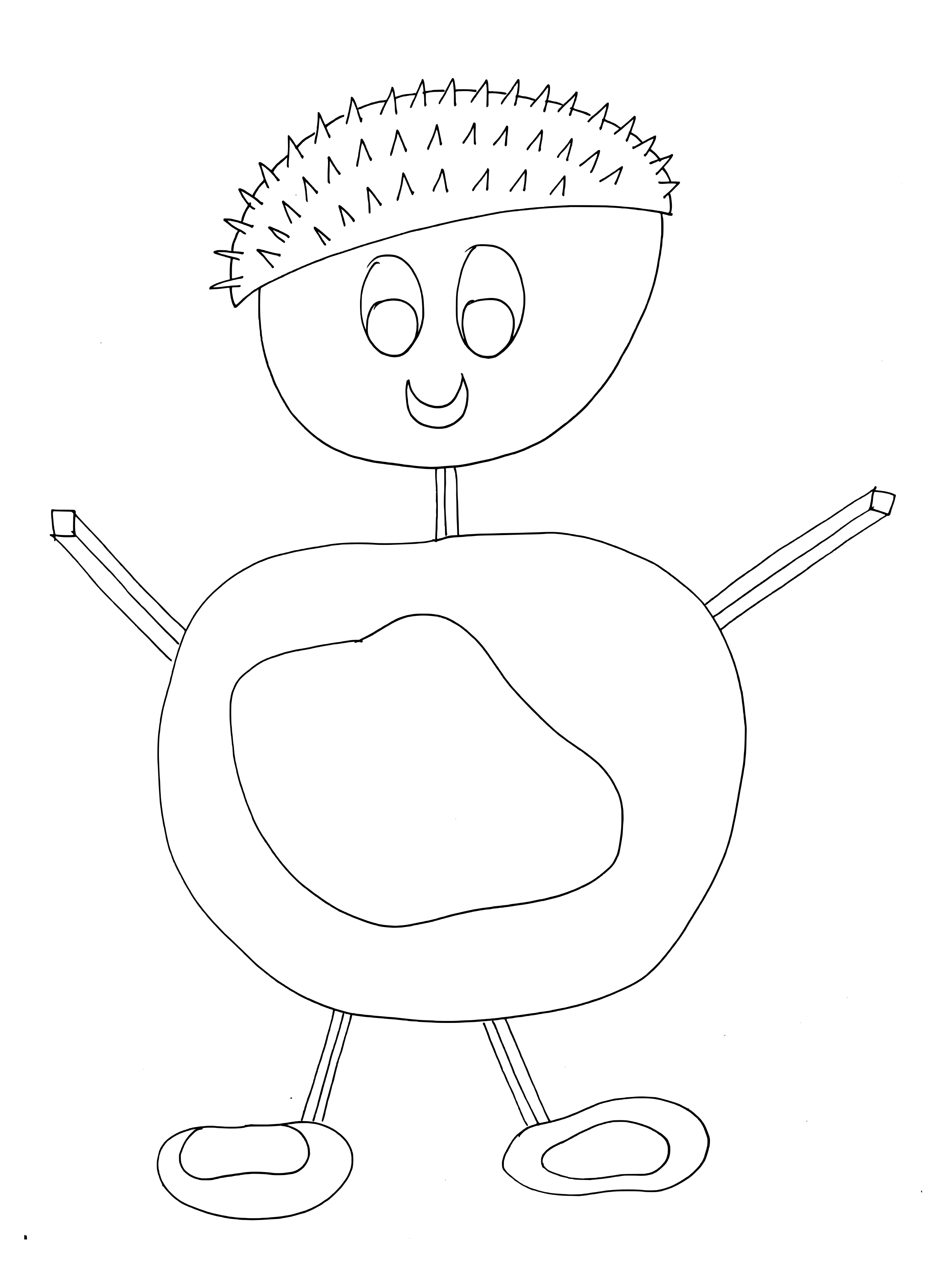 Kolorowanka prosty kasztanowy ludzik - Drukuj-Kolorowanki.pl